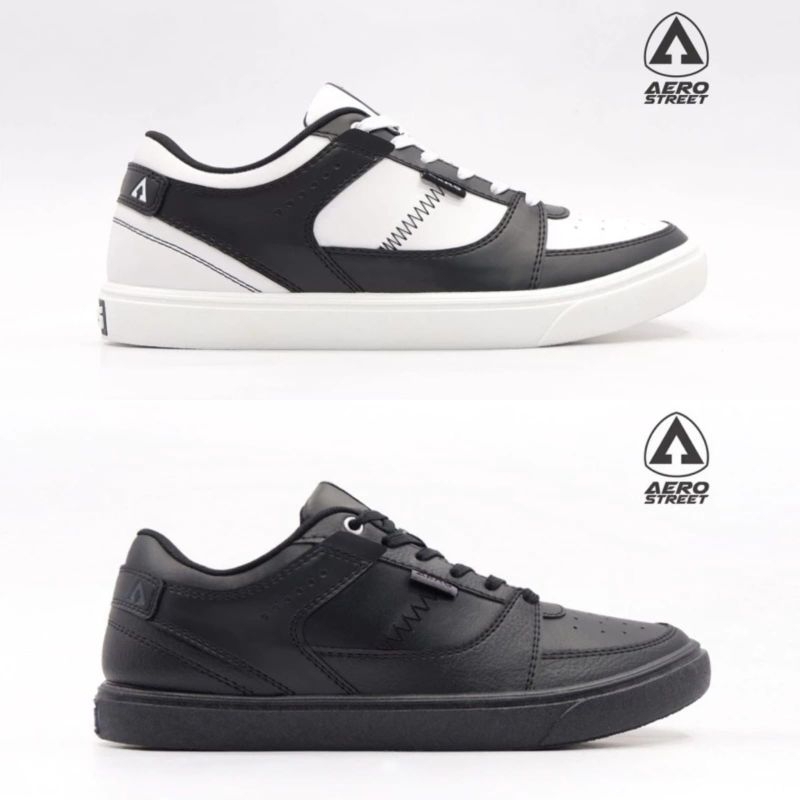 Jual sepatu aerostreet sekolah kerja full all black / hitam polos ...