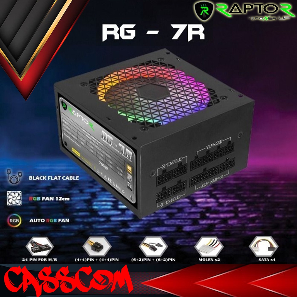 Jual PSU RAPTOR RG-7R 700 Watt Gaming Power Supply Modular 700Watt ...