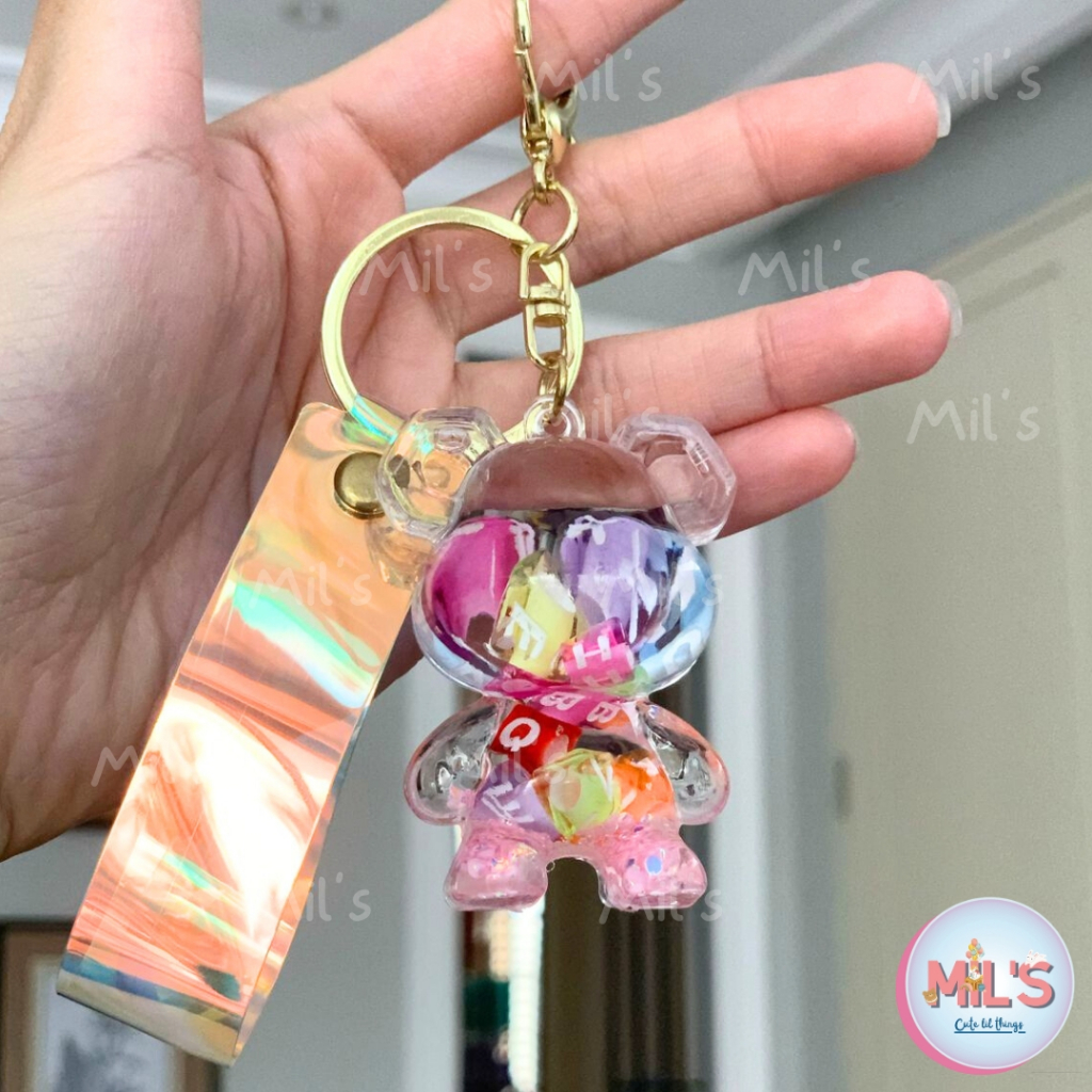 Jual [ CUTE MIL'S ] KAWS CLEAR TRANSPARANT KEYCHAIN GRADIENT BAG CHARM ...