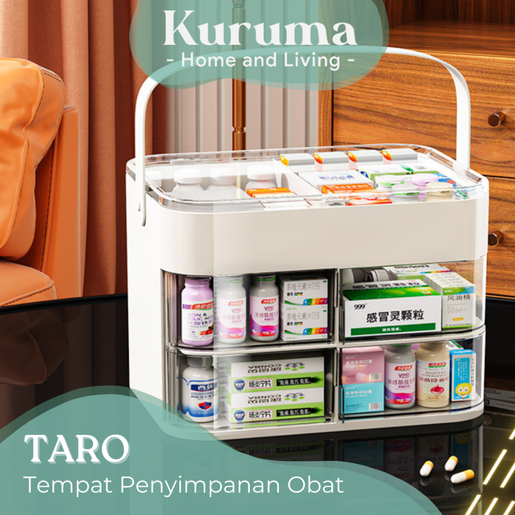 Jual KURUMA - TARO Storage Box Obat Obatan Praktis Organiser Obat ...