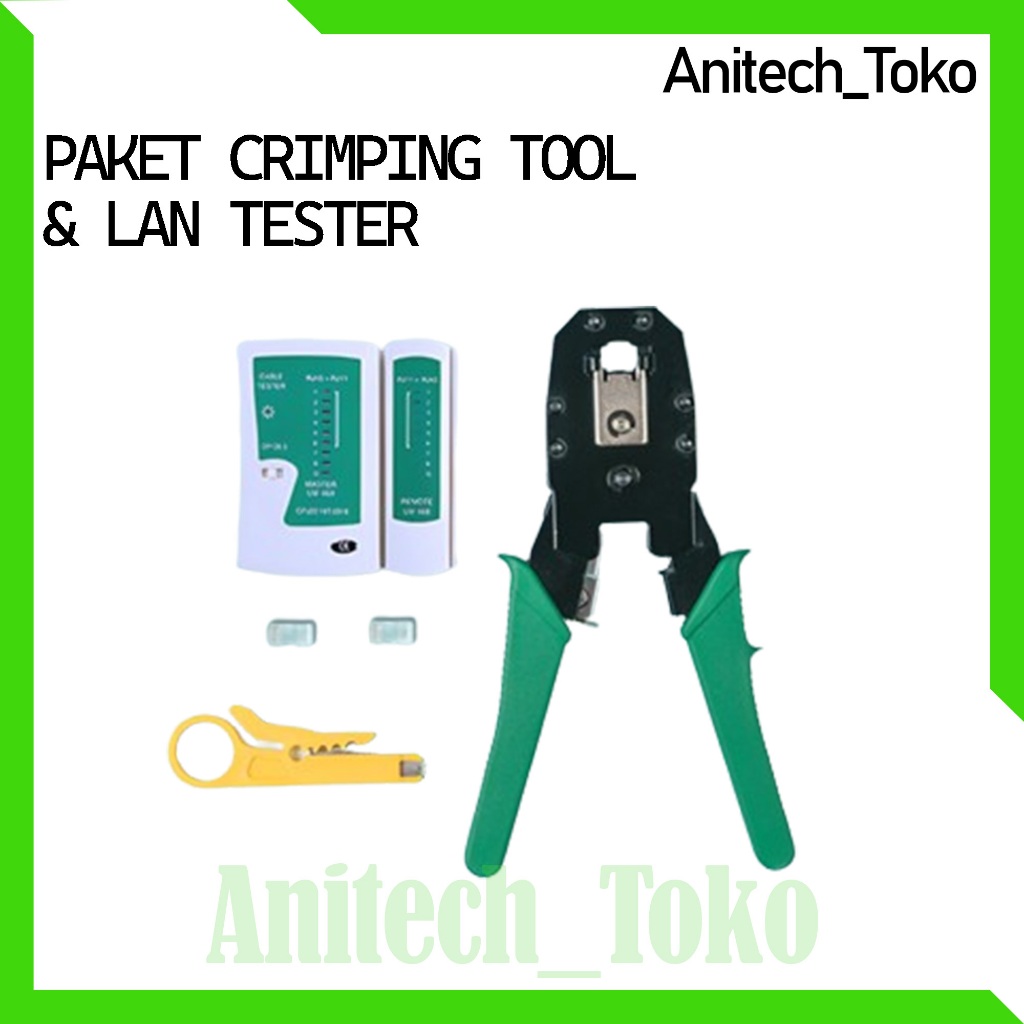 Jual [ANITECH_TOKO] PAKET CRIMPING KIT TOOL 3 IN 1/ NETWORK TOOLS RJ45 ...