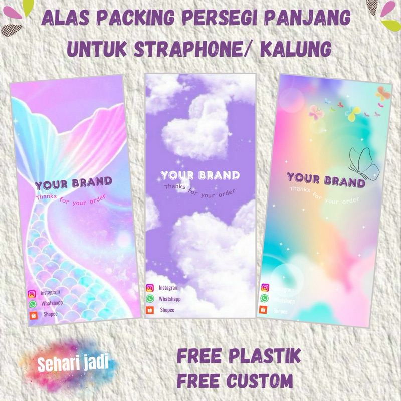 Jual ALAS PACKAGING PERSEGI PANJANG UNTUK STRAPHONE/KALUNG FREE PLASTIK ...