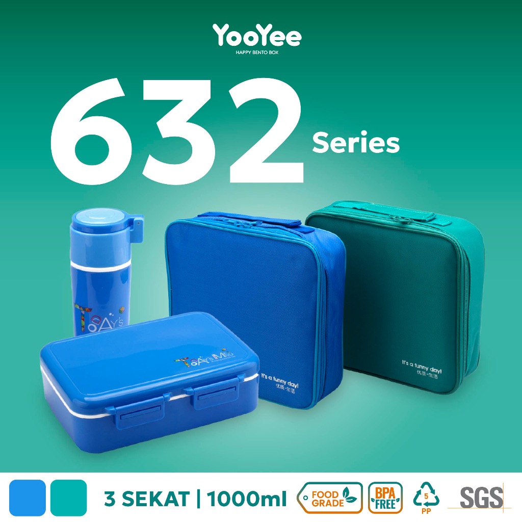 Jual Yooyee 632 Kotak Makan 3 Sekat Free Tas dan Botol | Shopee Indonesia