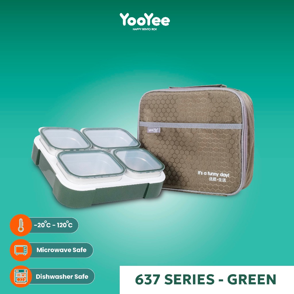 Jual Yooyee Kotak Makan Box Makanan Stainless Steel 4 Sekat (#637 ...