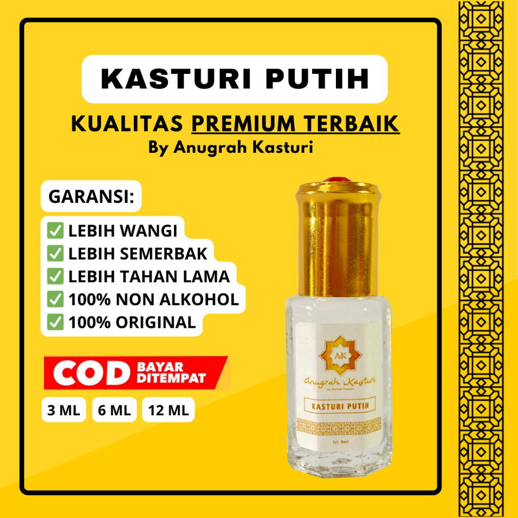 Jual Parfum Kasturi Putih Original Non Alkohol - 3ML 6ML 12ML - By ANUGRAH KASTURI | Shopee ...