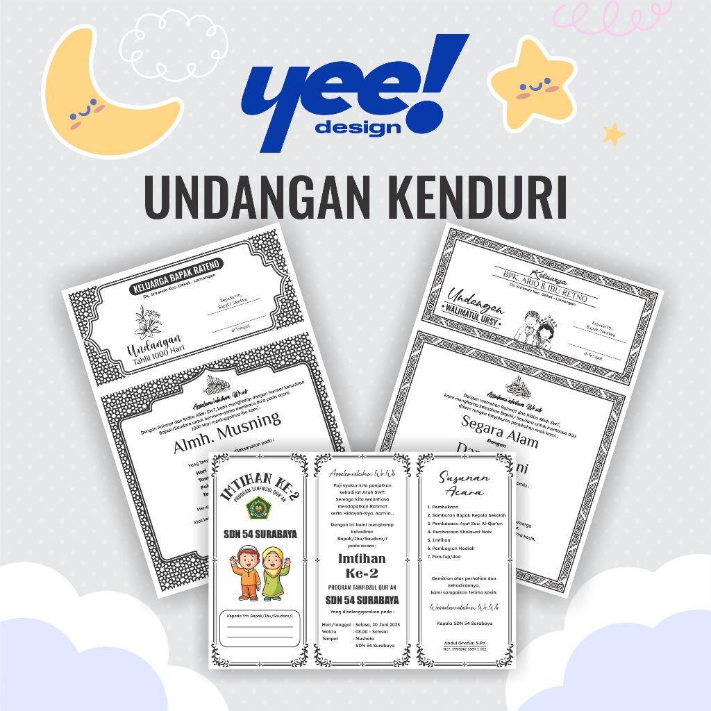 Jual UNDANGAN KENDURI A4 READY LANGSUNG CETAK | Shopee Indonesia