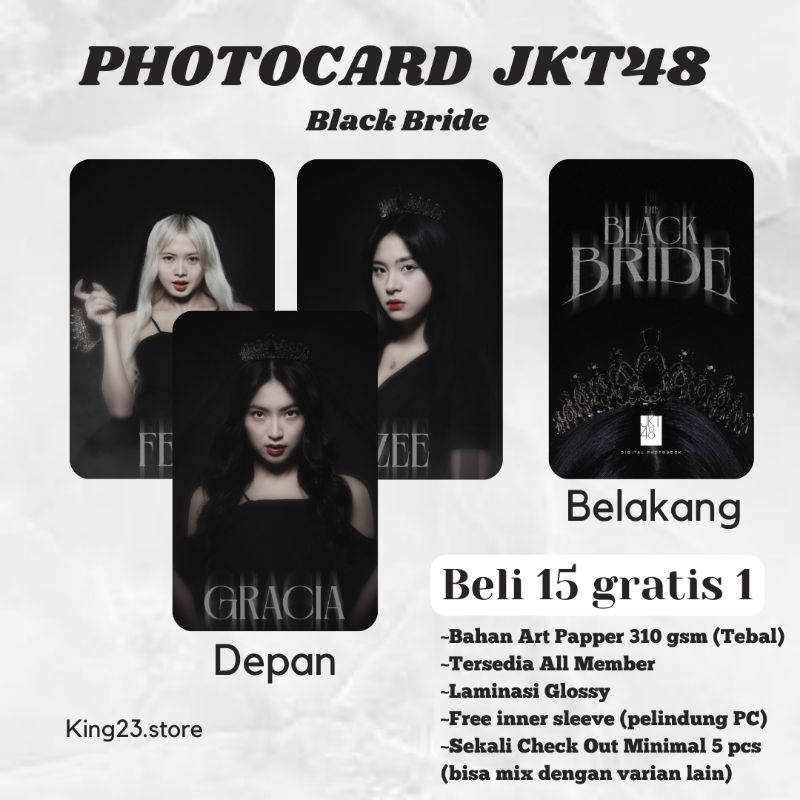 Jual Photocard JKT48 official/fanmade edisi black bride/edisi hitam ...