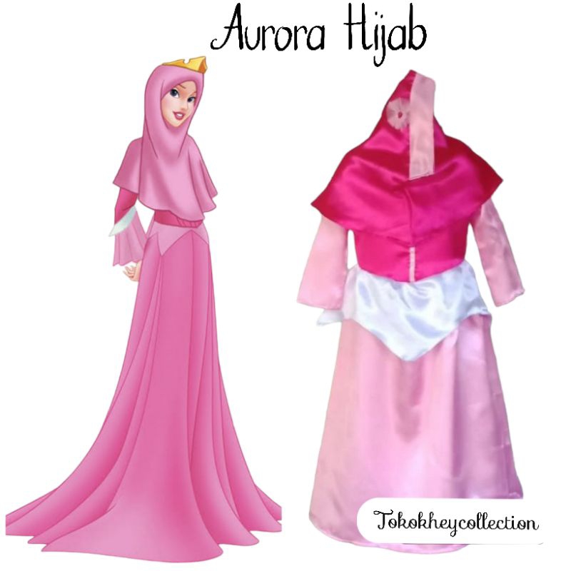 Jual Princess Aurora Hijab/Baju Kostum Princess Hijab Aurora/Cosplay ...