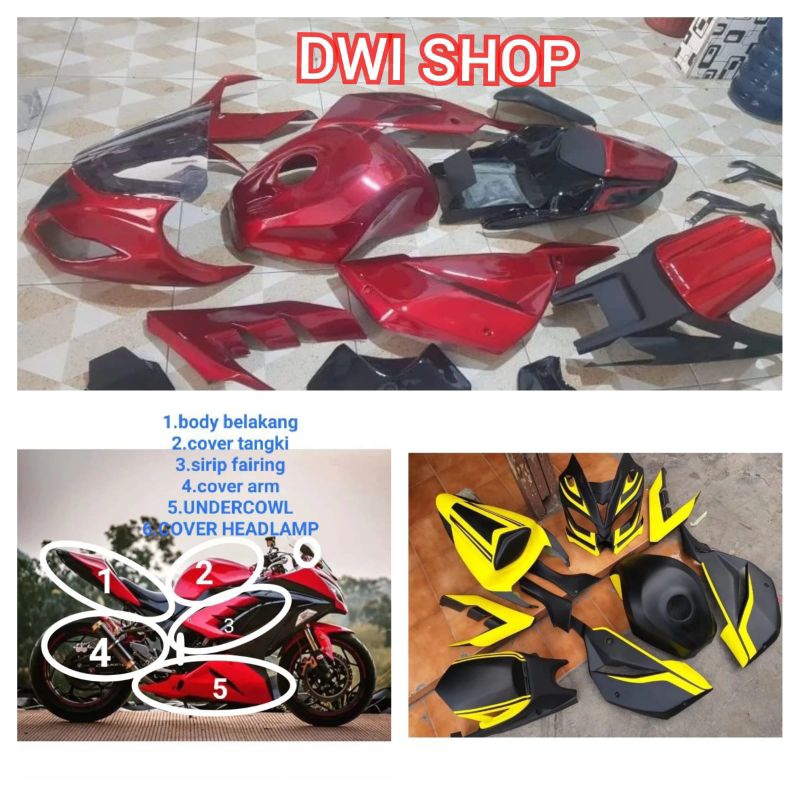 Jual Body Kawasaki Ninja 250 fi 300 fi fullset model zx-636 | Shopee ...