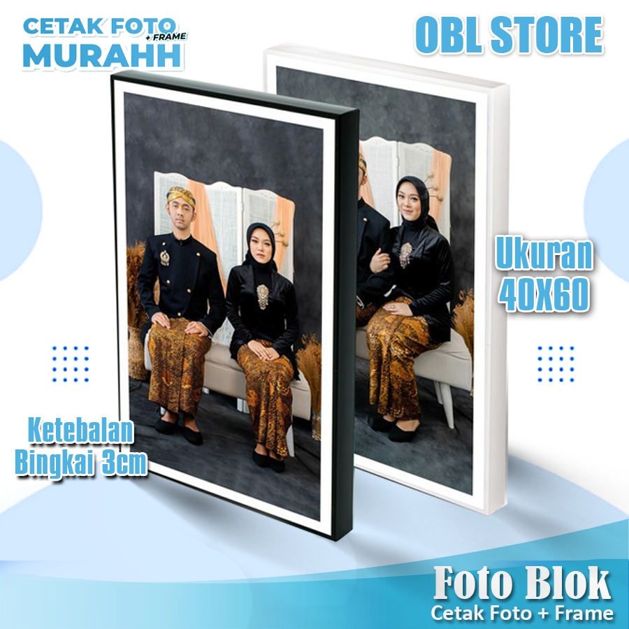 Jual Frame Fotoblock tebal 3CM 40x60 Kado Custome Frame Block Bingkai ...