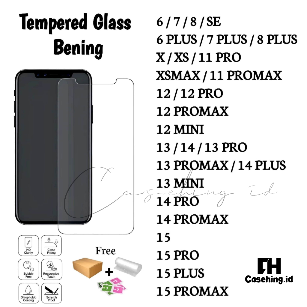 Jual TEMPERED GLASS BENING PELINDUNG LAYAR ANTI GORES IPHONE 6 7 8 SE PLUS X XS MAX XR 11 12 13 ...