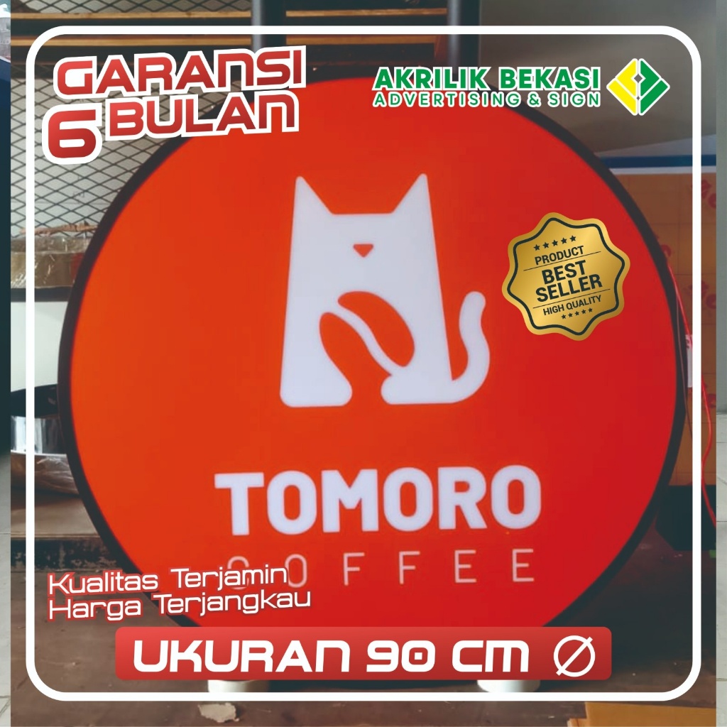 Jual Neon Box LED plat galvanis anti karat bulat 90cm - 2 sisi | Shopee ...