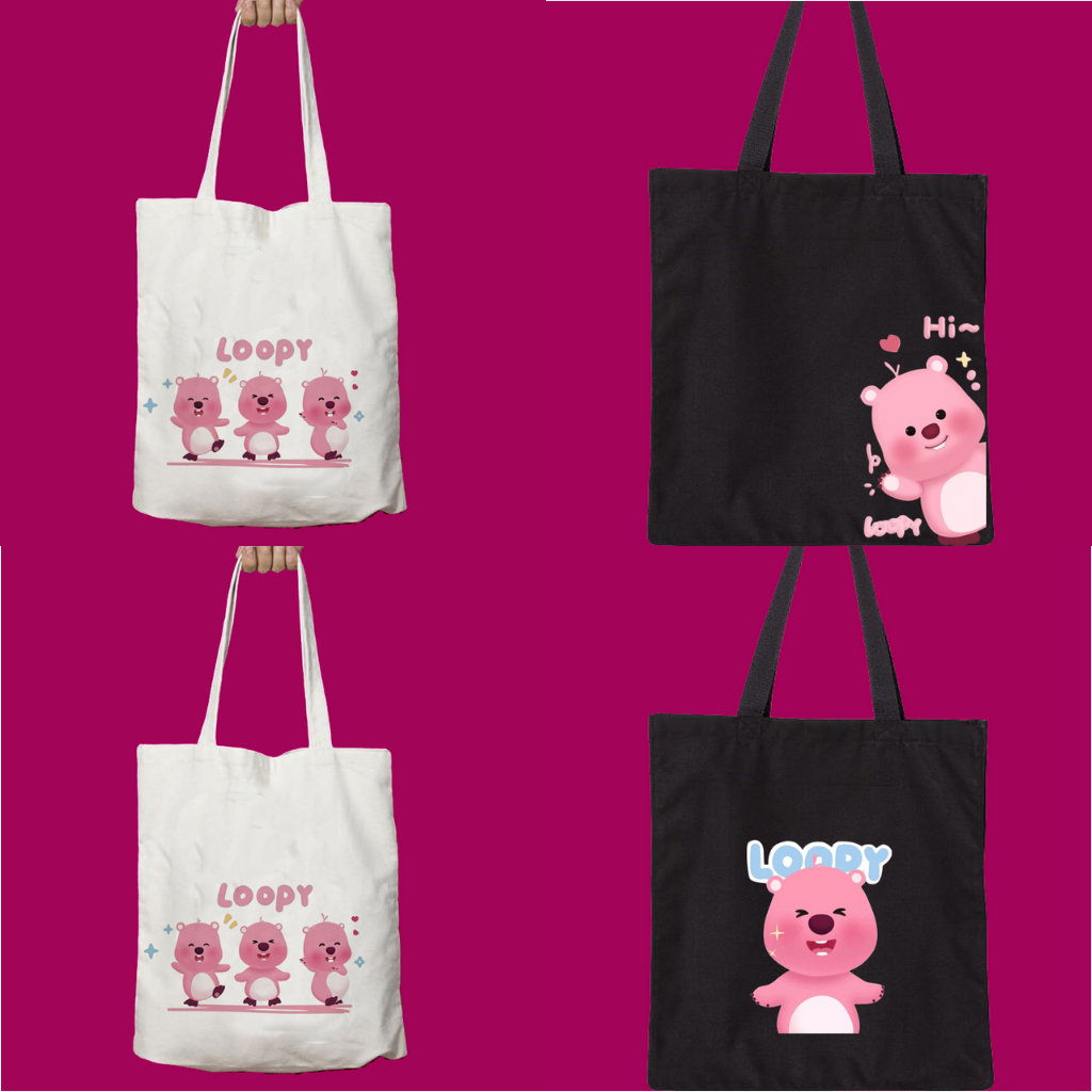 Jual Totebag Tote Bag Pororo Loopy Aesthetic Wanita Goodiebag Tas ...