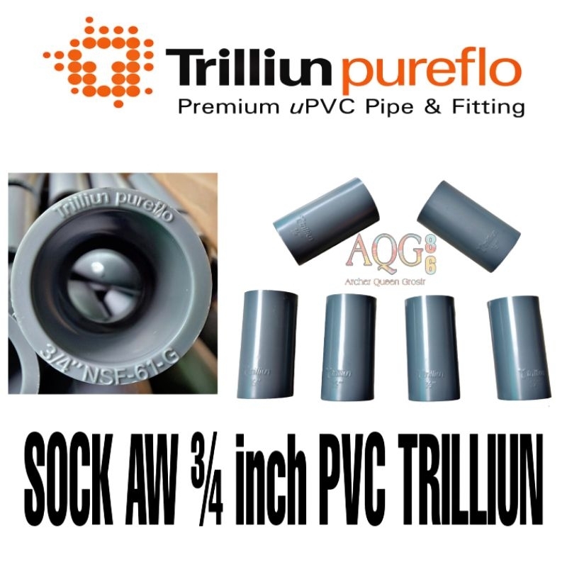 Jual SOCKET PVC 3/4" TRILLIUN PUREFLO - SOCKET SAMBUNGAN PIPA AIR PVC 3 ...