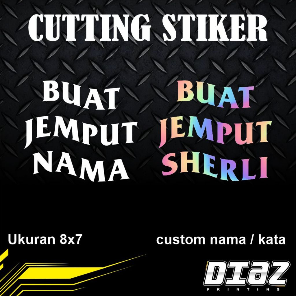 Jual Sticker / stiker Hologram dan Warna Putih Buat Jemput Custom Nama ...