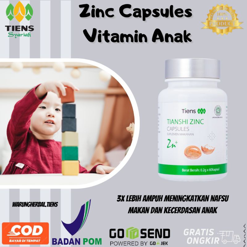 Jual VITAMIN ANAK / ZINC CAPSULES / PENAMBAH NAFSU MAKAN TIENS ANAK ...