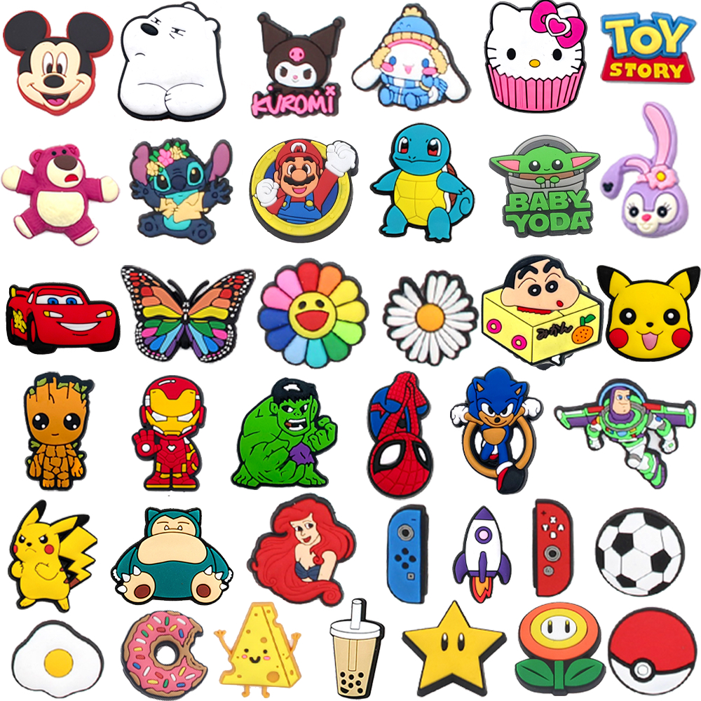 Jual Hot Kartun bunga mario shoe charms DIY Pokemon sandal pin Pengait ...