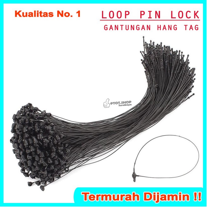Jual Loop Pin / String Pin / Tali Hang Tag 5 inch Warna Hitam dan Putih ...