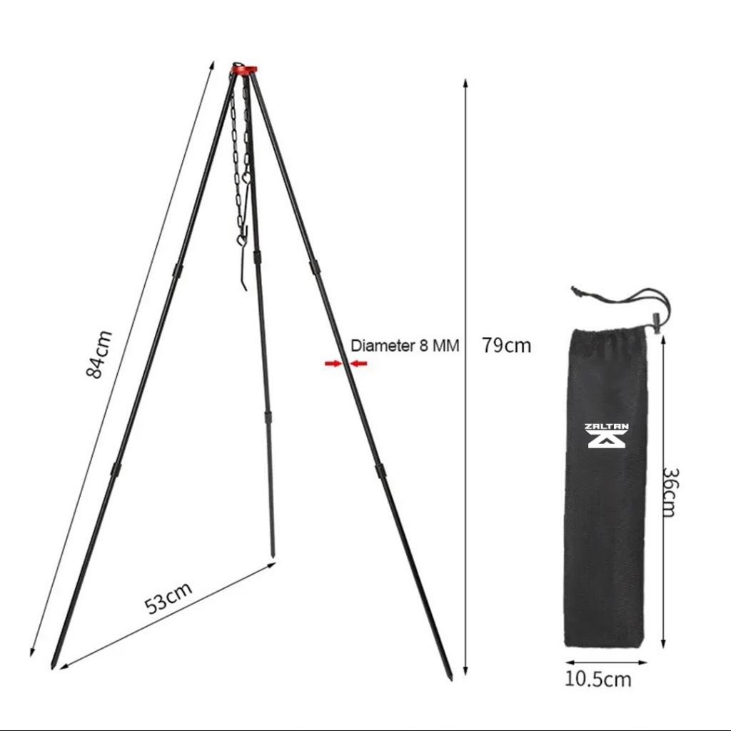 Jual Zaltan Camping Tripod Masak Gantung Rak Segitiga Stand Triangle Api Unggun Portable Bonfire ...