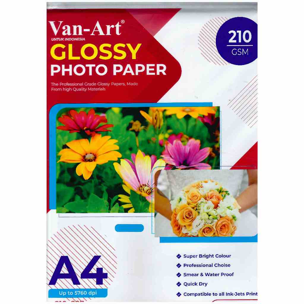 Jual Kertas Foto Glossy Foto A4 / Kertas Stiker Glossy / V-tro Vanco ...