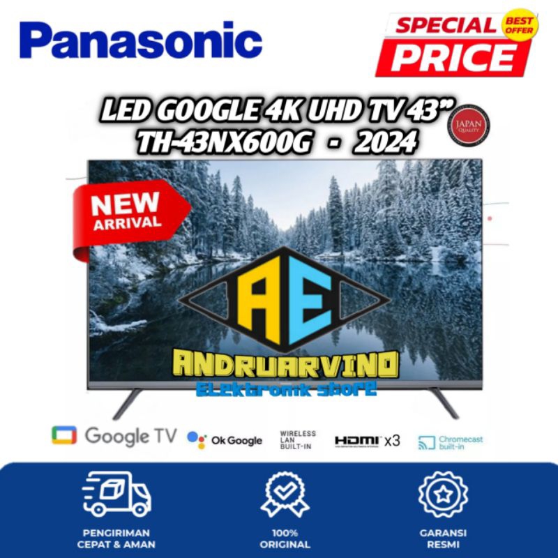 Jual PANASONIC LED TV 4K 43 INCH TH-43NX600G 4K UHD HDR GOOGLE TV ...