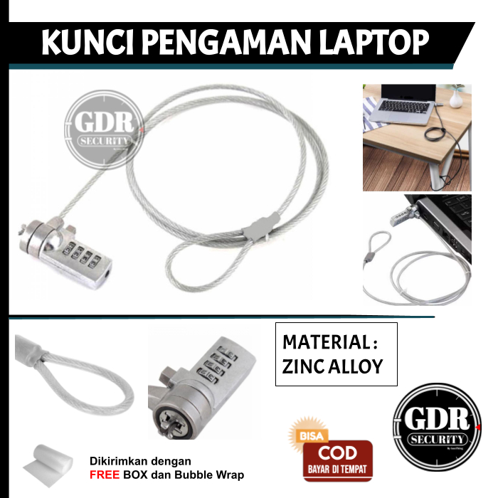 Jual Kunci Gembok Pengaman Laptop / Security Lock Notebook Password ...