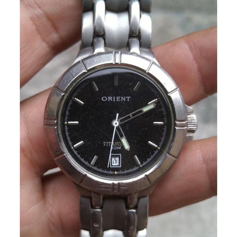 Jual jam tangan orient quartz titanium second bekas original | Shopee ...