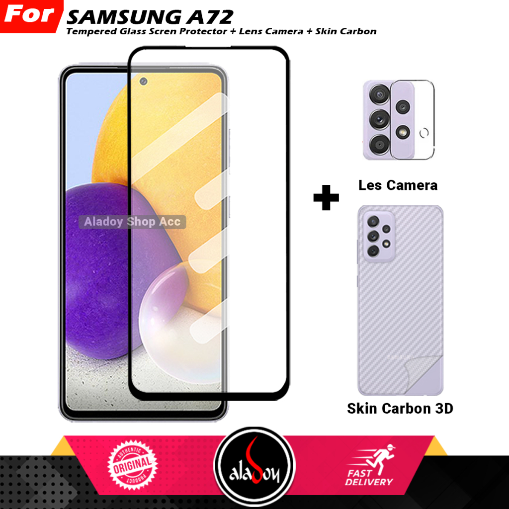 Jual PAKET 3 IN 1 Tempered Glass Layar Samsung A72 2021 Free Tempered Glass Camera dan Skin ...