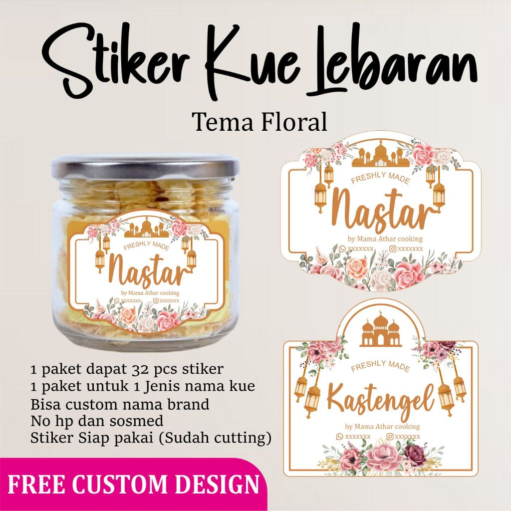Jual Stiker Toples Kue Lebaran isi 32 pcs Eid Mubarok Idul Fitri Label ...