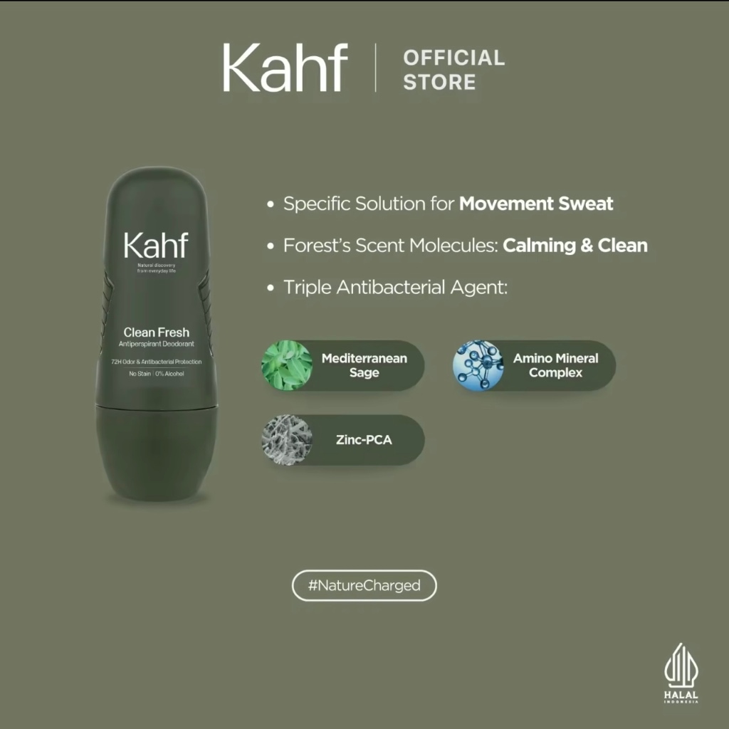 Jual Kahf Antiperspirant Deodorant Roll On 45ml | Kahf Soothing ...