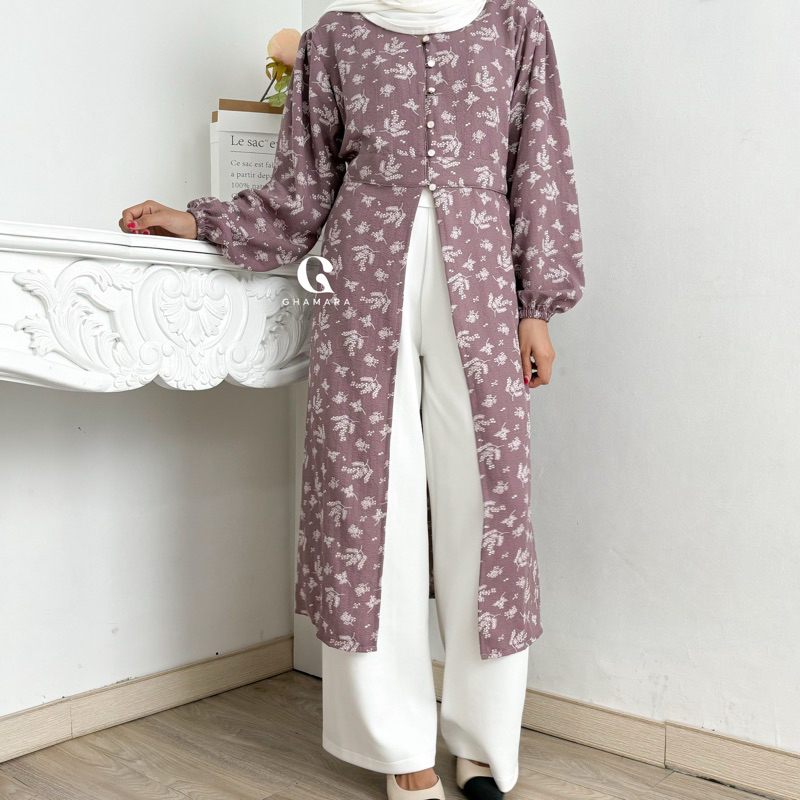 Jual Ghamara • SHOYA TUNIK MOTIF | blouse bunga | atasan floral ...