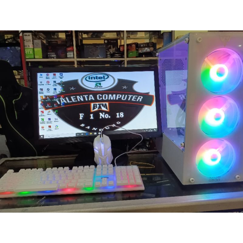 Jual cpu gaming i7 SSD 256 vga 4gb ram 16gb full set led 22 | Shopee ...