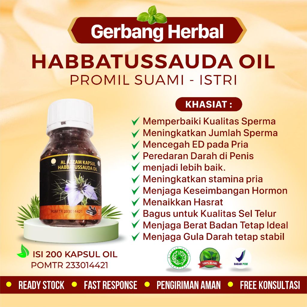 Jual Habbatussauda Oil Kapsul Promil Pasutri Tingkatkan Kualitas Sperma ...