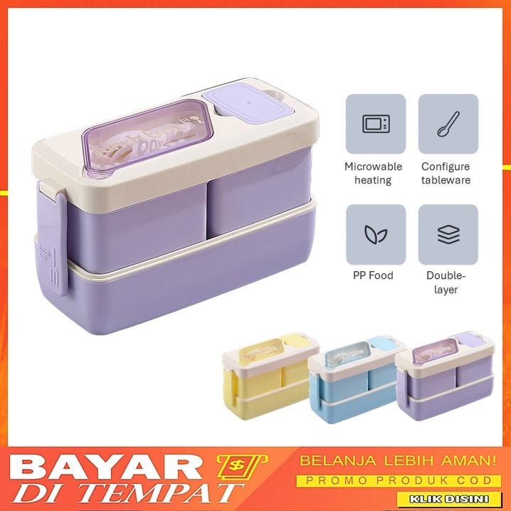Jual Lunch Box 2 Tingkat Kotak Makan Susun Kapasitas 1200ml | Shopee ...