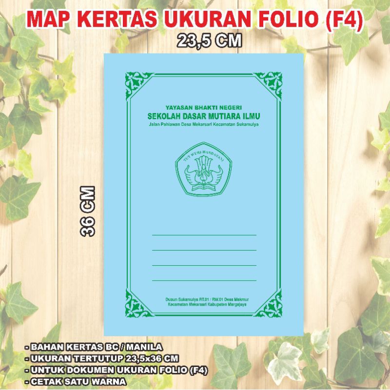 Jual Map Kertas Cetak Satu Warna/ Map Holder/Map custom/stopmap ( 60 ...