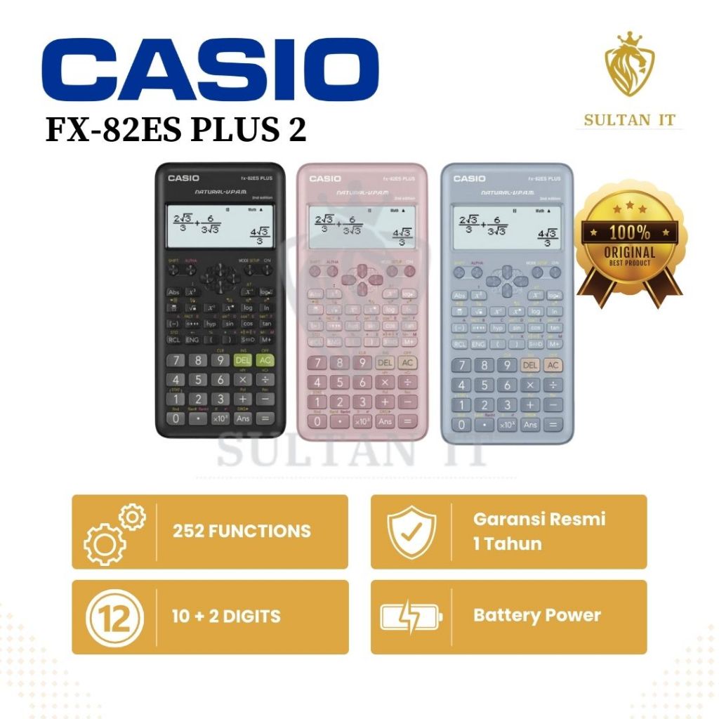 Jual Kalkulator Casio FX-82ES Plus 2nd Edition ORIGINAL , KALKULATOR CASIO FX 82CW | Shopee ...