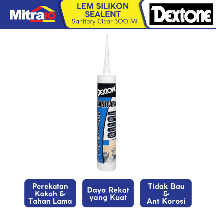 Jual Dextone Lem Silicone Sealent Tabung Sanitary Clear 300 Ml | Shopee Indonesia