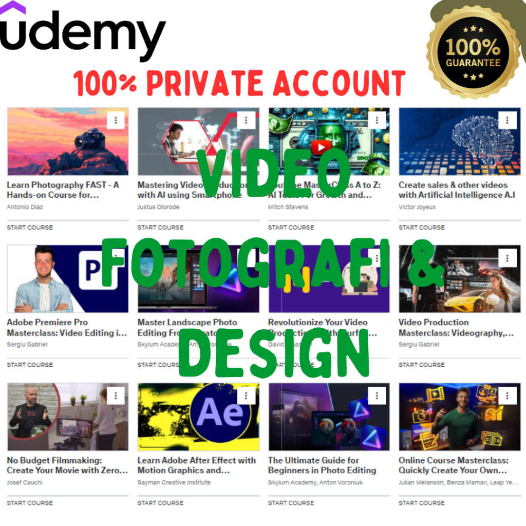 Jual Udemy Premium Course Edisi Editing & Design | Shopee Indonesia