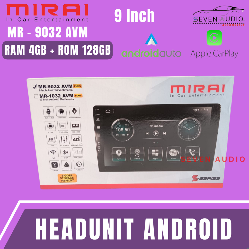 Jual Head Unit Android Mirai S-Series MR-9032 AVM 9 Inch Ram 4GB Rom 128GB - MIRAI S-SERIES ...