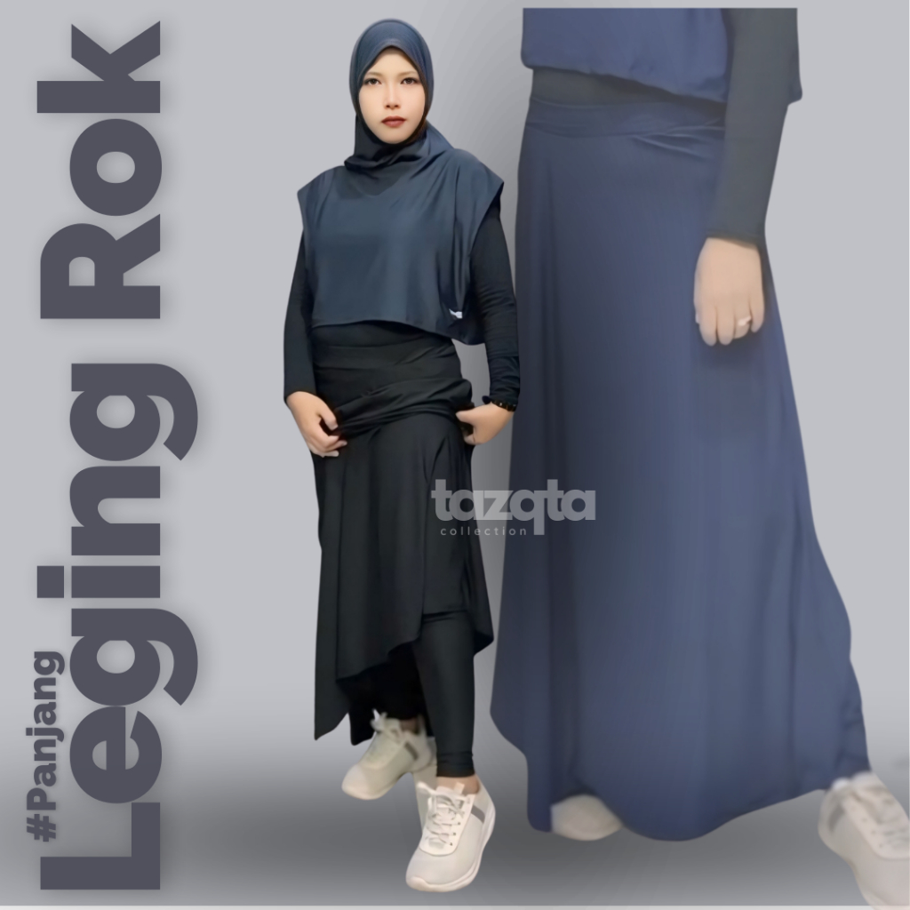 Jual TAZQTA Leging Rok Panjang Sporty Legging Rocela Jersey | Shopee ...