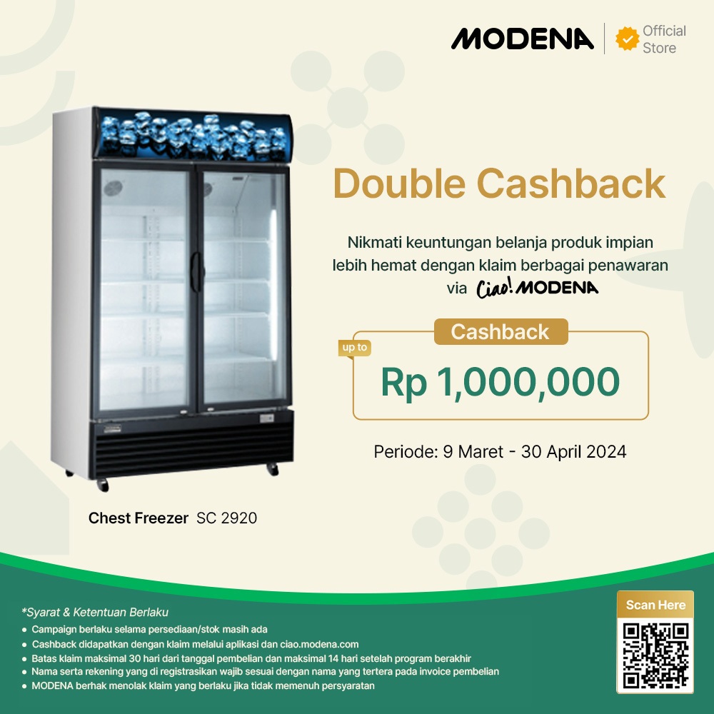 Jual MODENA Showcase Cooler - SC 2920 910 Liter | Shopee Indonesia