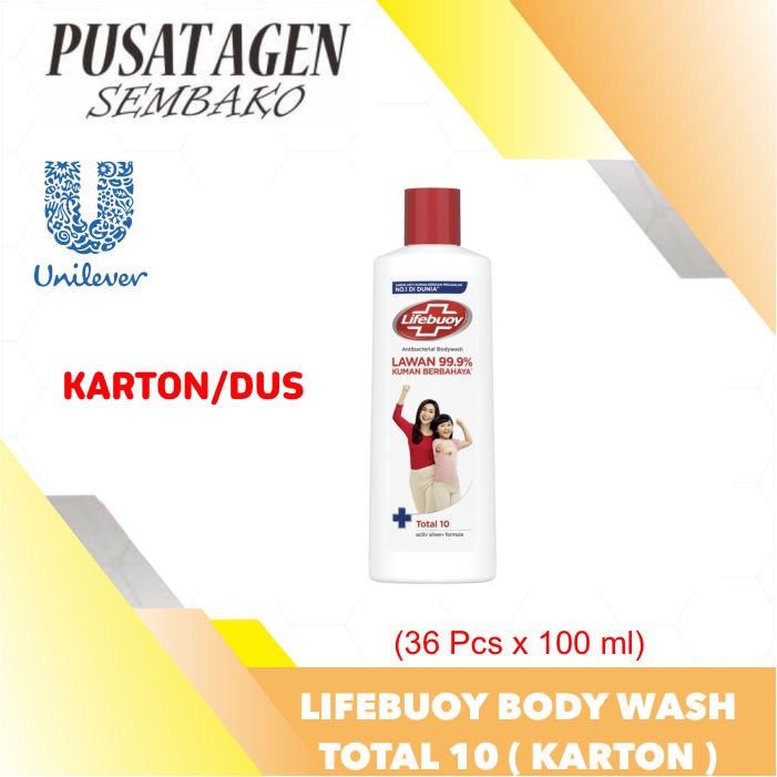 Jual LIFEBUOY BODY WASH TOTAL 10 KARTON DUS MERAH BOTOL 100 ML SABUN ...