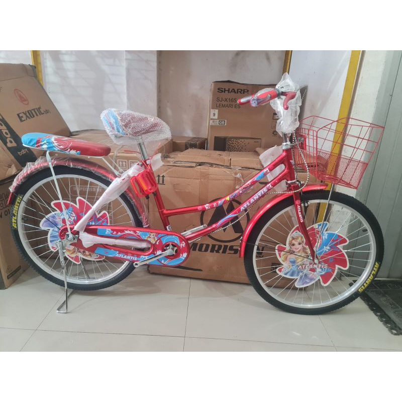 Jual Sepeda Mini Cewek Perempuan Dewasa CTB ATLANTIS 24 inch Keranjang ...