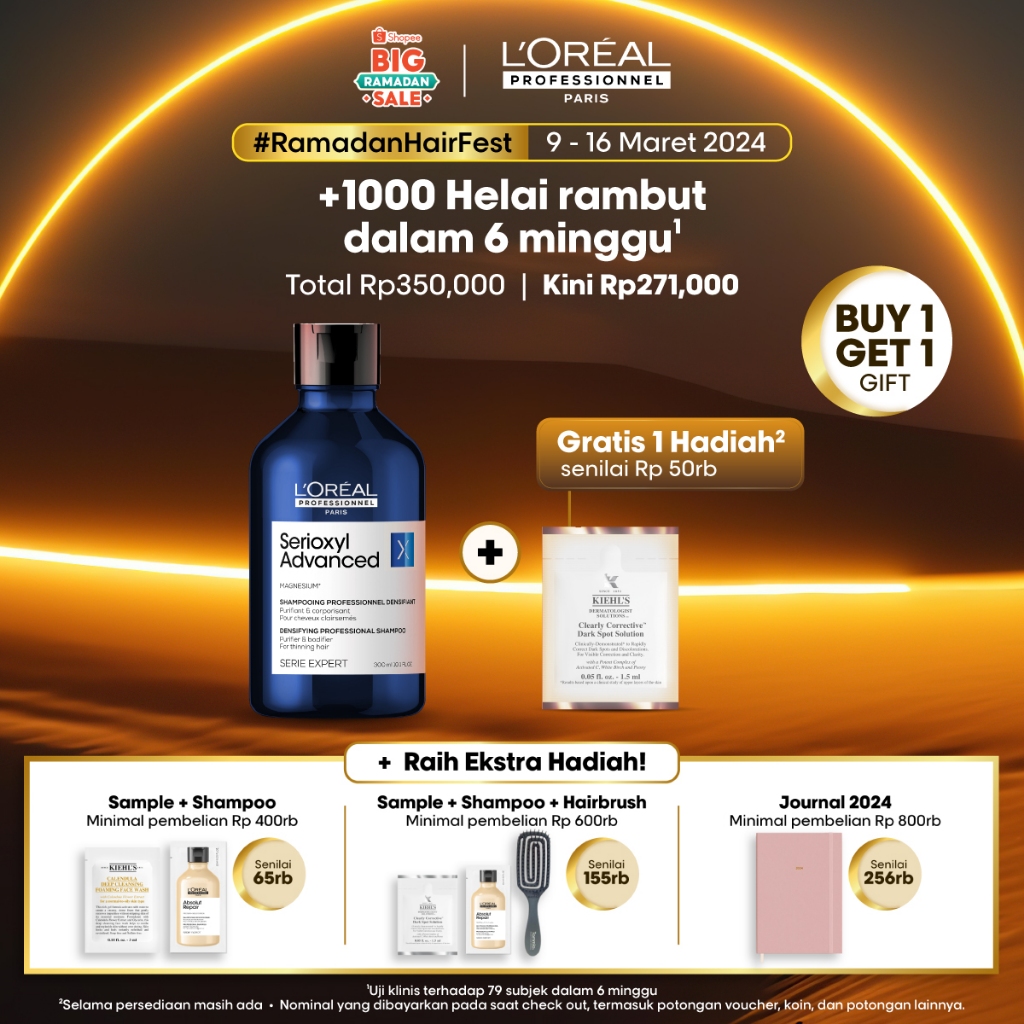 Jual Serioxyl Advanced Shampoo 300ml Untuk Rambut Lebat by L'Oreal ...