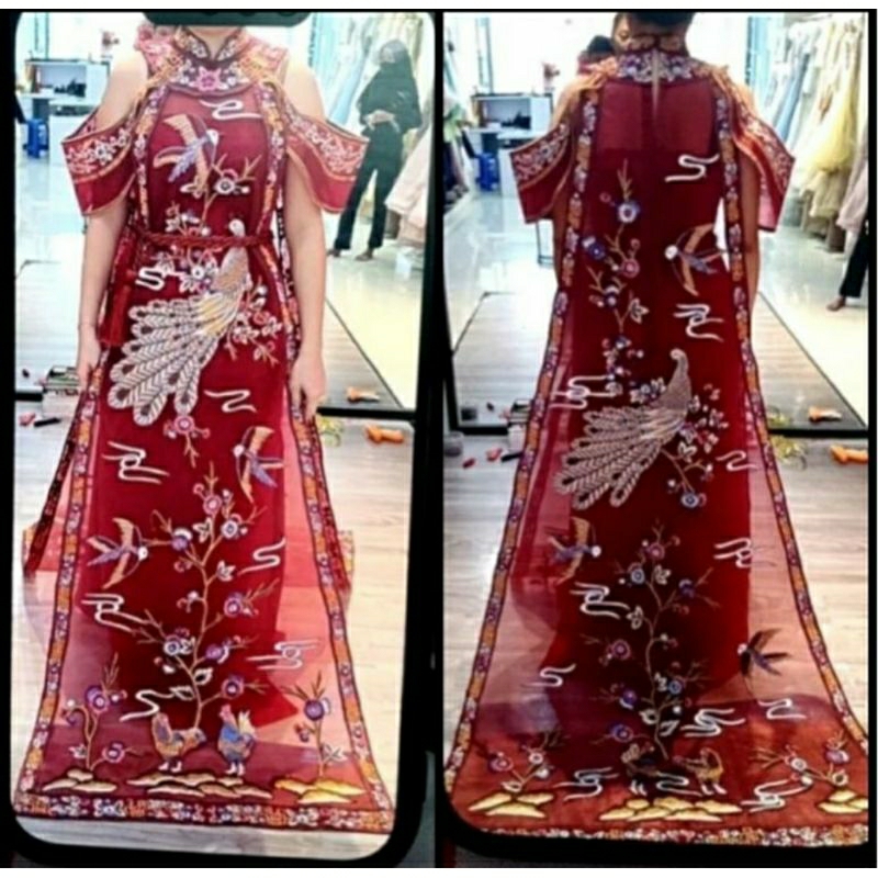 Jual cheongsam payet by request / ekor cheongsam sangjit / cheongsam ...