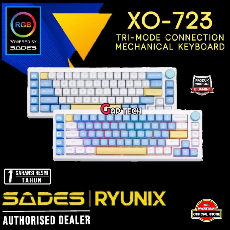 Jual Sades Ryunix XO 723 / XO723Tri Mode Connection Mechanical Keyboard ...