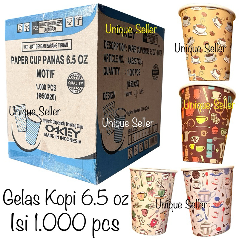 Jual [1 Dus] Paper Cup 6.5 oz isi 1.000 pcs / Gelas Kopi Kertas Tahan ...