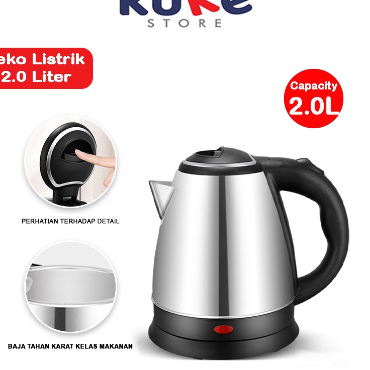 Jual ak KUKE Teko Listrik 2 Liter Full Stainless Steel Pemanas Air ...