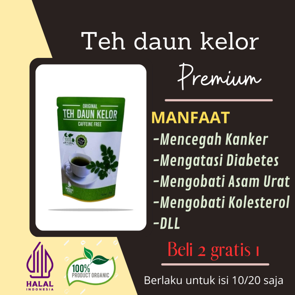 Jual TEH ORGANIK DAUN KELOR ALAMI 100% HALAL TEH SEDUH DAUN KELOR MURNI ...