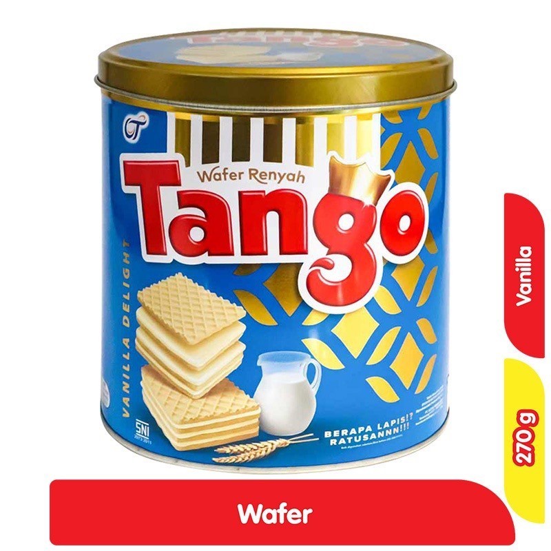 Jual Wafer Tango Kaleng Vanilla Delight 270 gr dan Royal Chocolate ...
